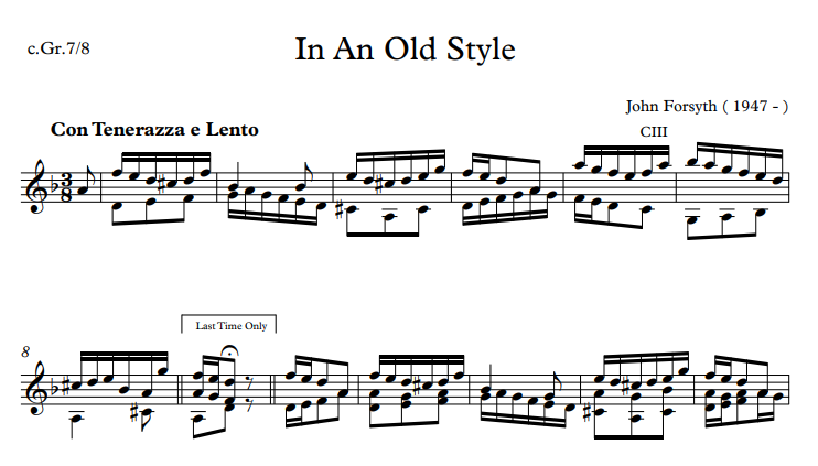 In an Old Style – John Forsyth Music