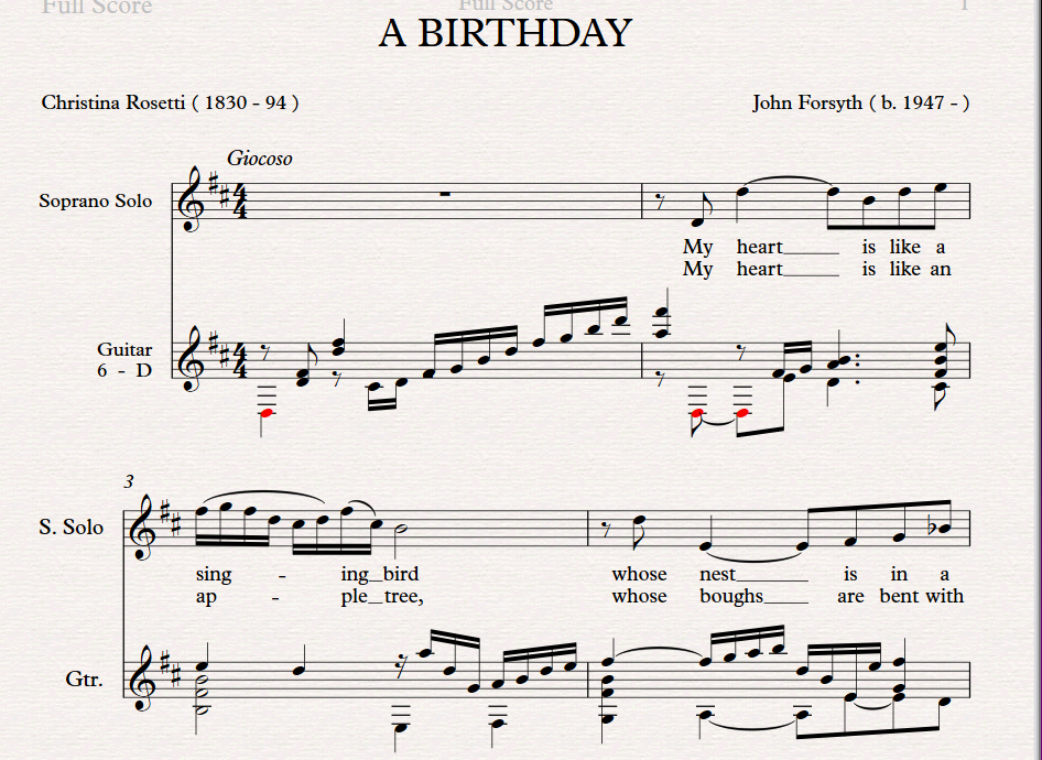 A Birthday – John Forsyth Music